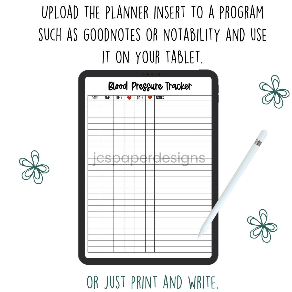 Printable Blood Pressure Tracker Heart Rate Log - Etsy