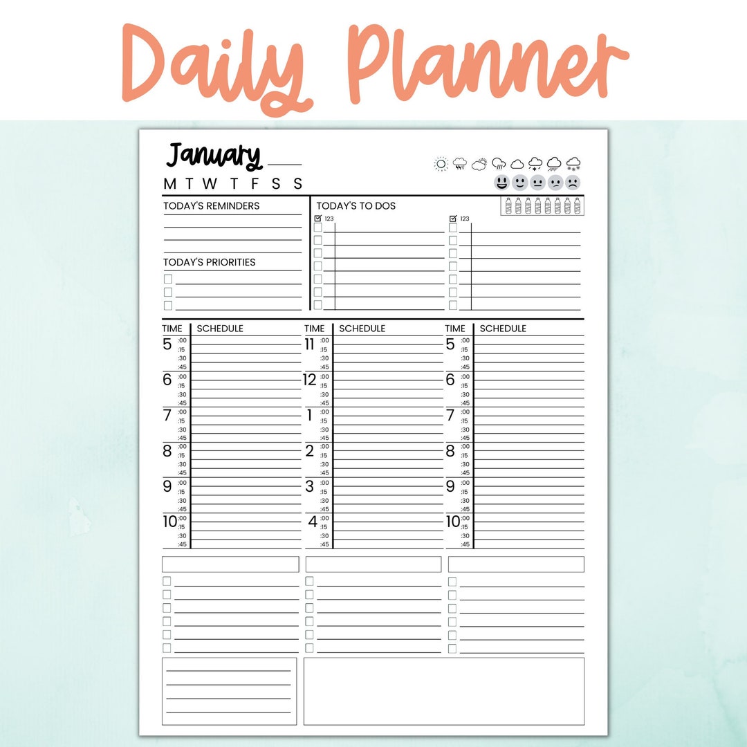 Yearly Daily Planner With Time Blocking, Habit Tracker, Task List, to ...