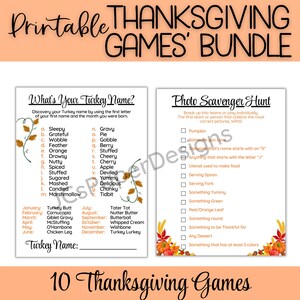 Thanksgiving Games' Bundle, Thanksgiving Scavenger Hunt. Thanksgiving ...