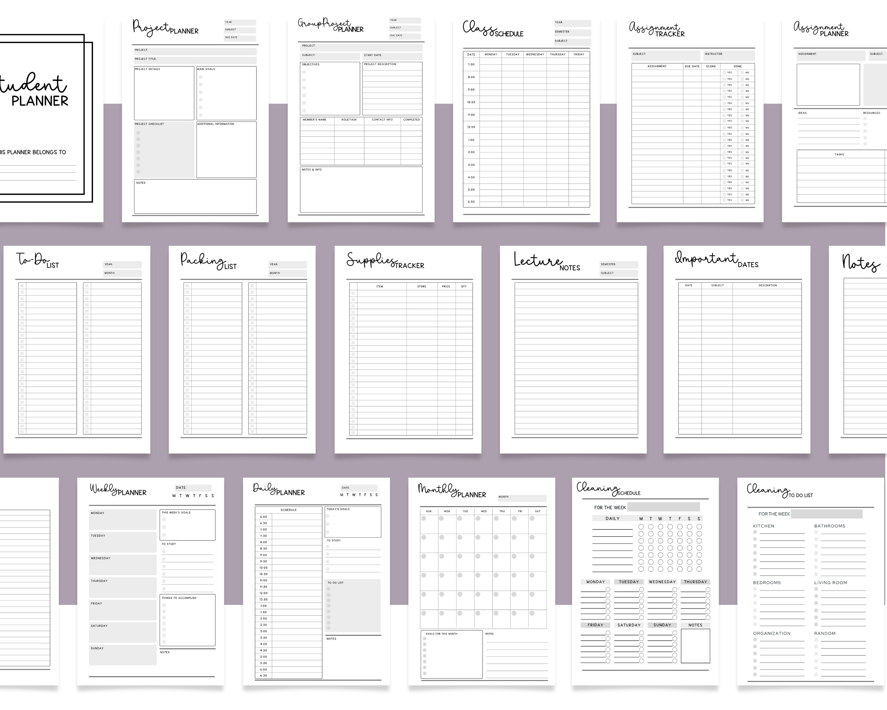 College High School Student Planner, Course Organization, Grade Tracker ...