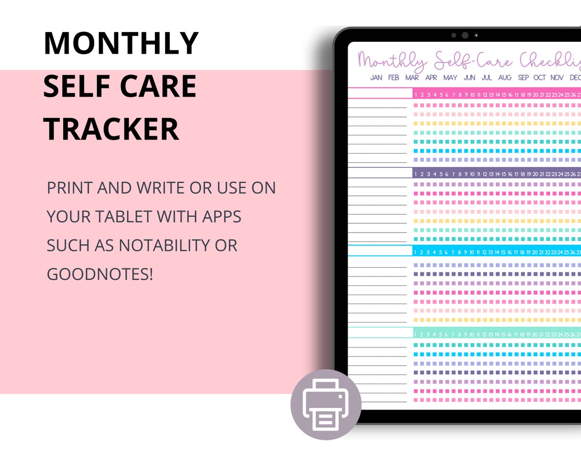 Self Care Checklist, Self Care Planner, Wellness Journal Printable ...