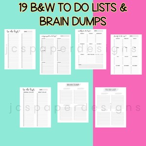 Printable ADHD to Do Lists & Brain Dump Bundle for Daily, Weekly ...