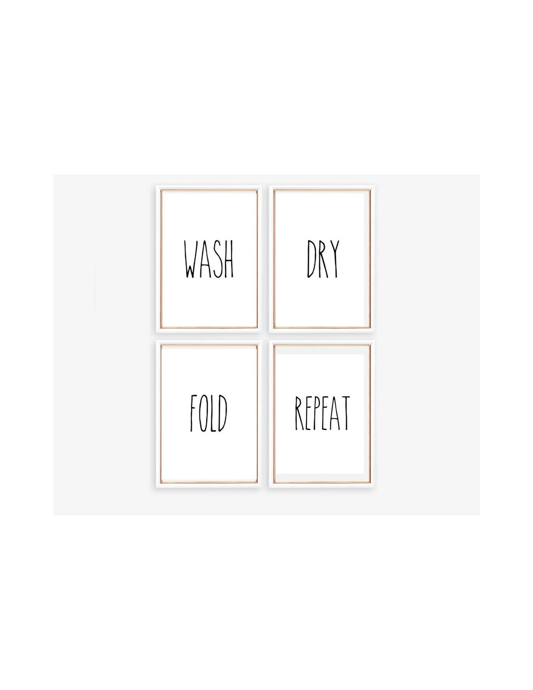 Rae Dunn Inspired Laundry Room Art Prints: Wash Dry Fold Repeat ...