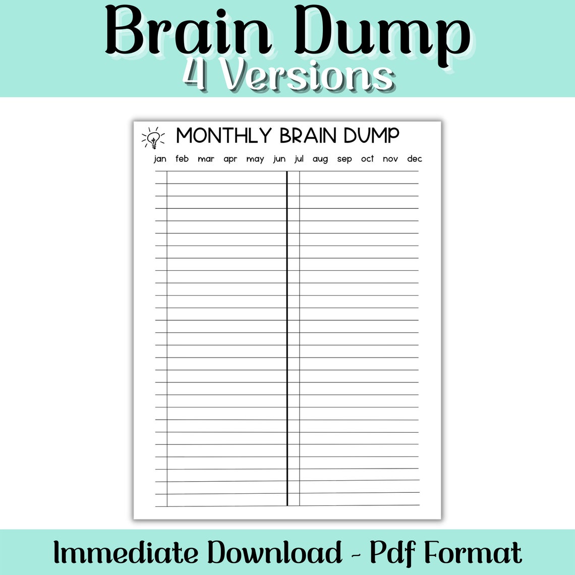 Brain Dump Printable Task List Eisenhower Matrix - Etsy