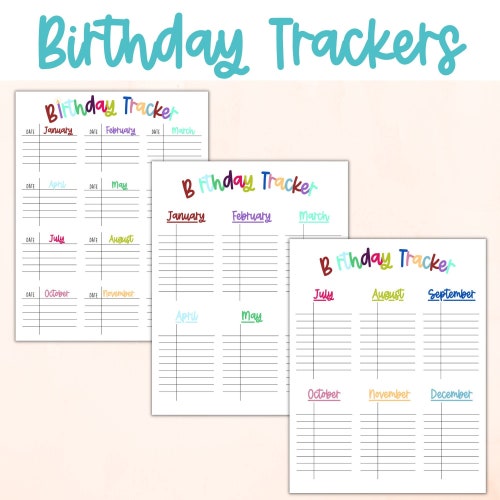 Monthly Birthday Reminder Calendar - Etsy