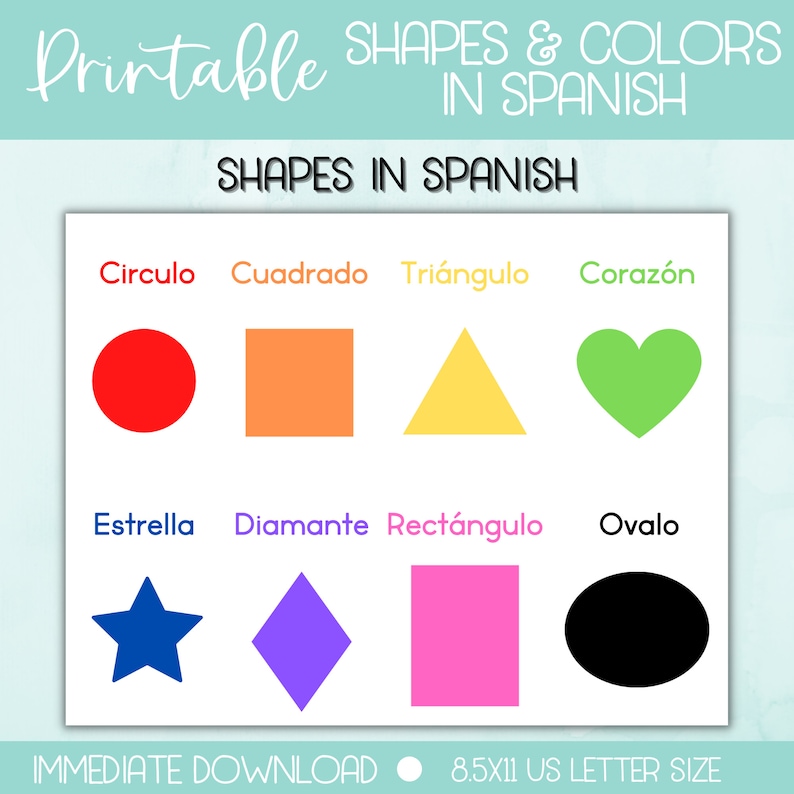 Educational Shapes in Spanish | Educational Colors in Spanish | Learn ...