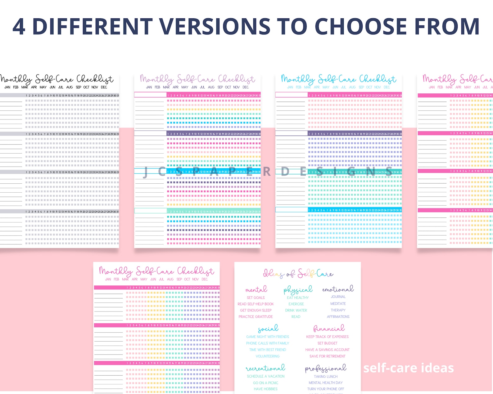 Self Care Checklist, Self Care Planner, Wellness Journal Printable ...