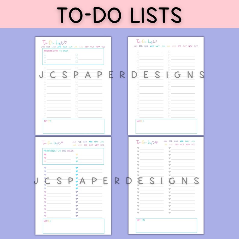 To Do Lists Bundle: Daily, Weekly, Yearly Planner (digital Download) - Etsy