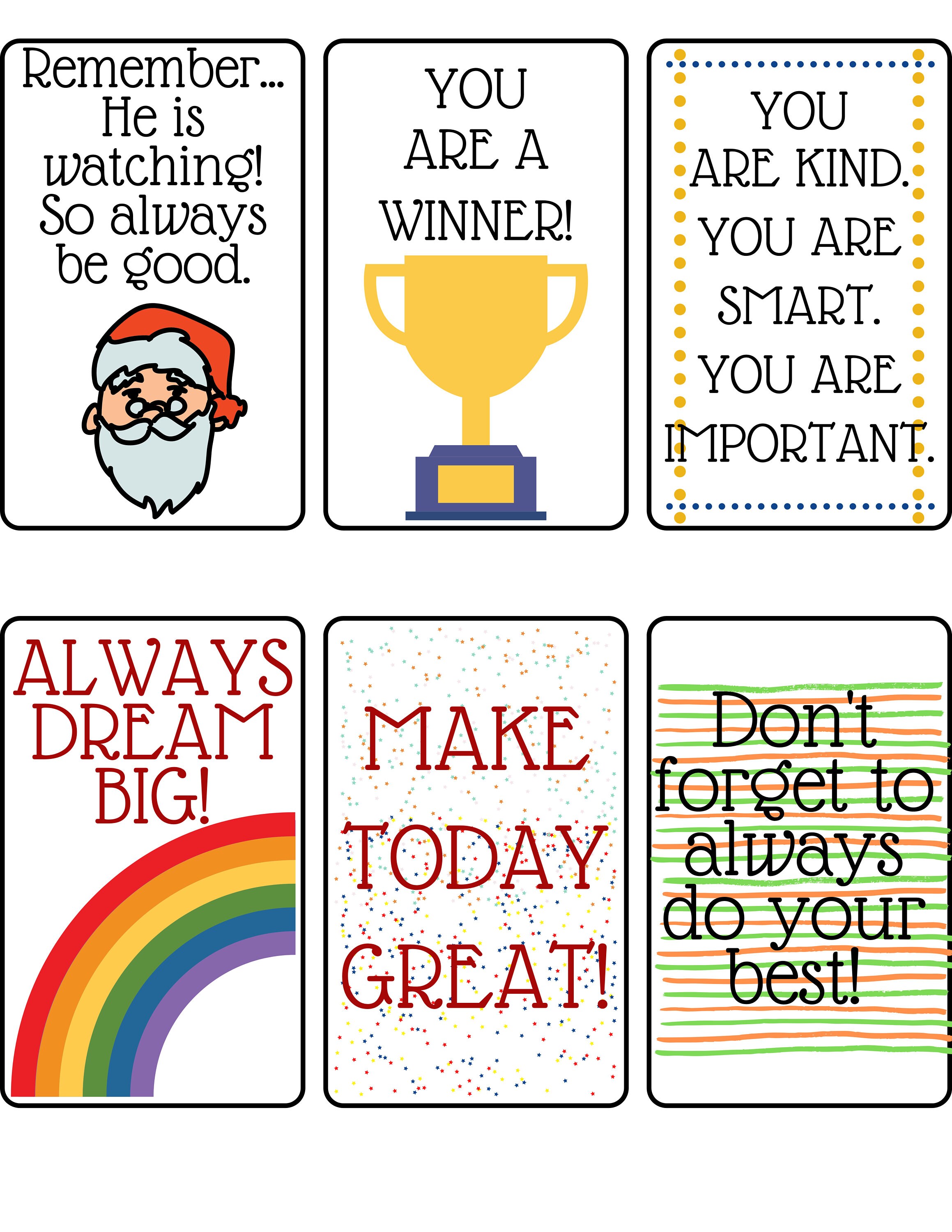 Lunch Box Notes for Kids | Motivational Messages for Kids | Back to ...