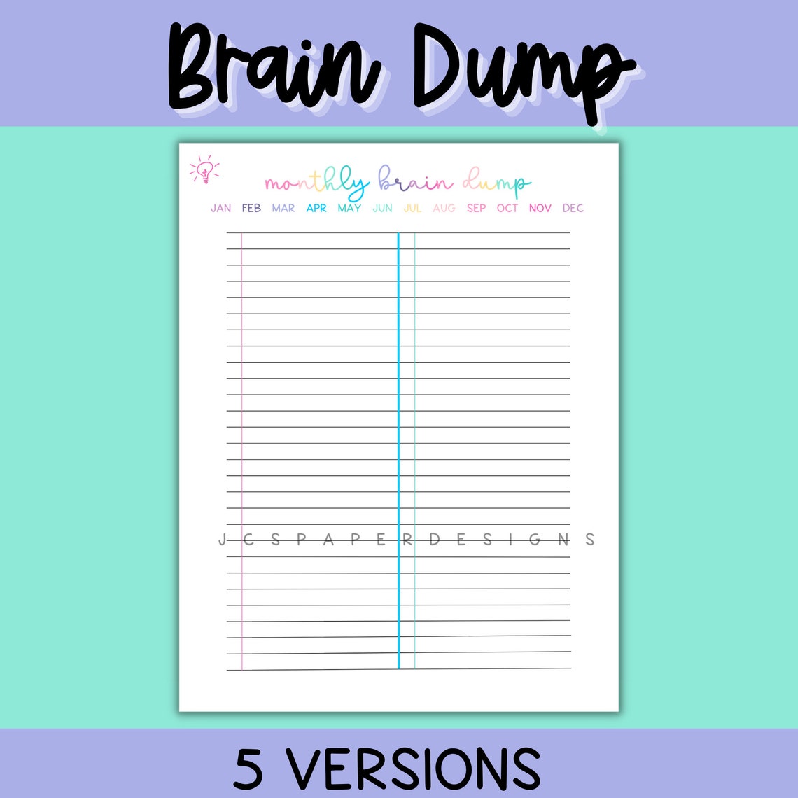 Printable Brain Dump Bundle: Task List & Productivity Planner (digital ...