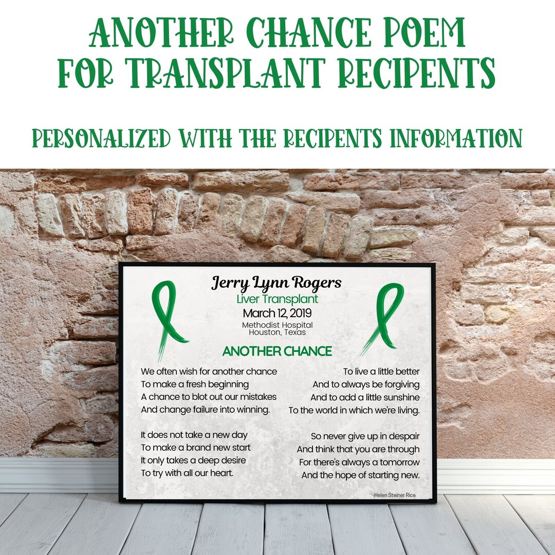 Personalized Organ Transplant Poem Gift (digital Download) - Etsy