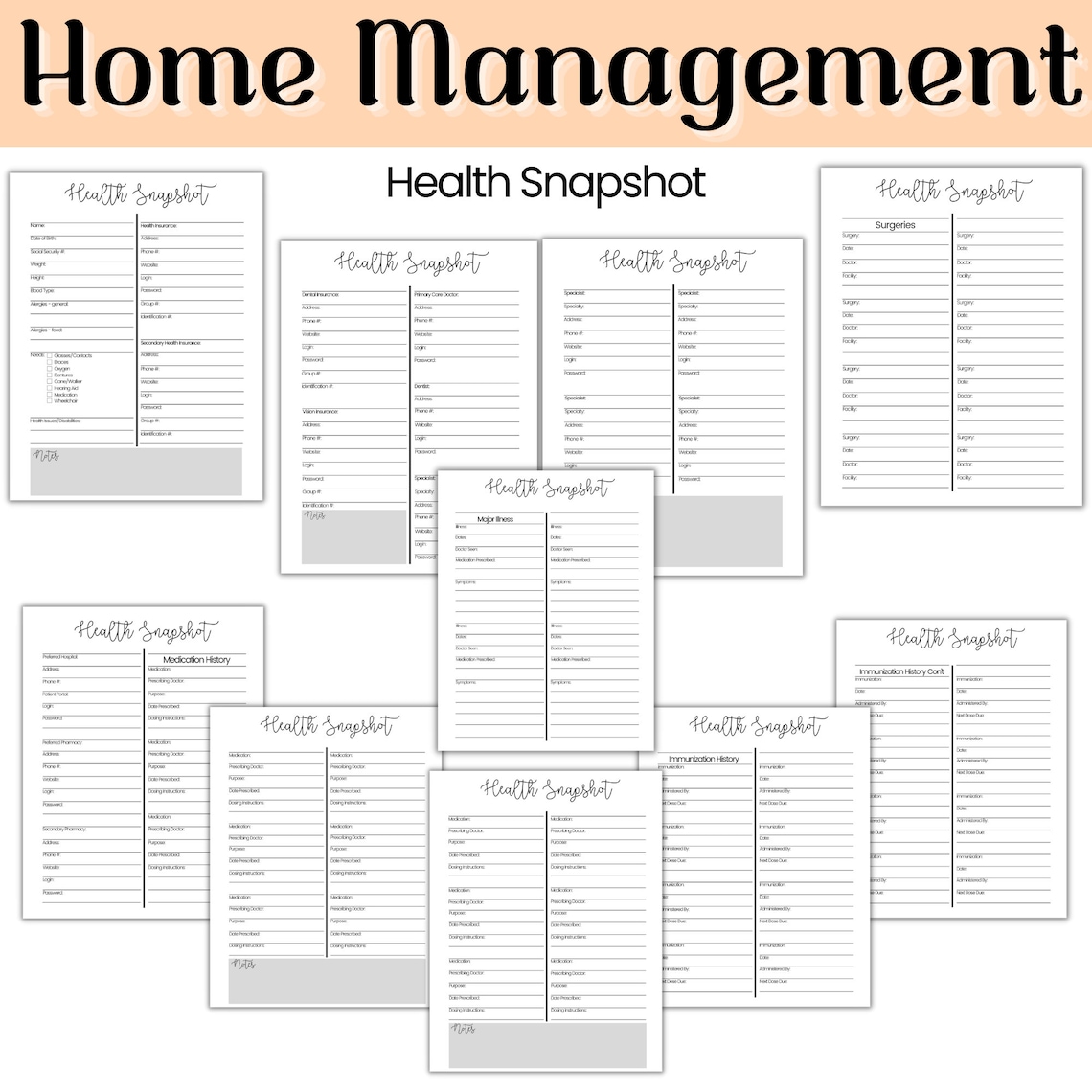 Household Planner Home Management Planner Organizer Mambi | Etsy