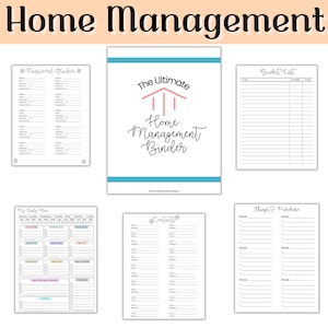 Household Planner Home Management Organizer, Organization Printable ...