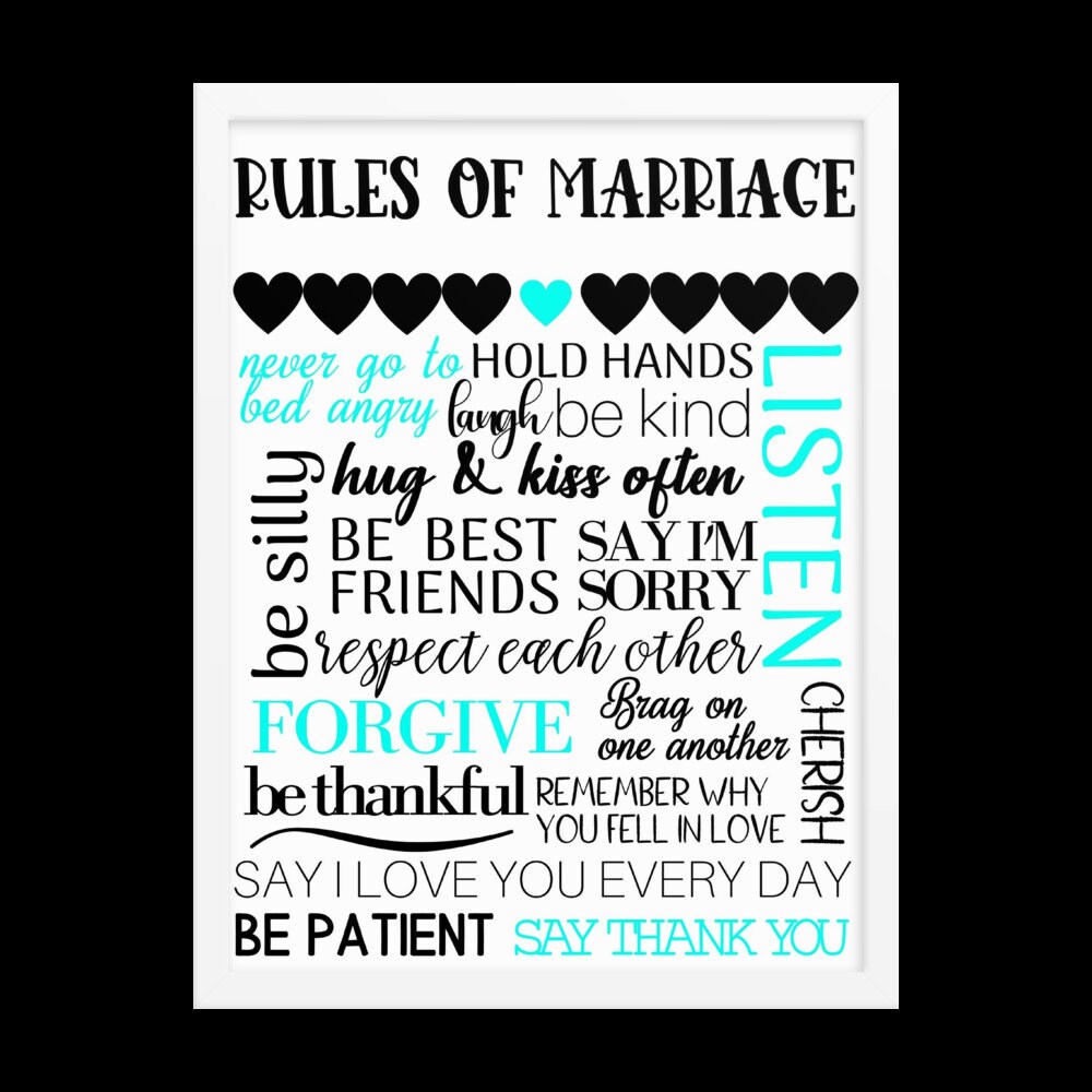 Rules of Marriage Art Print | Wedding, Anniversary Gift (digital ...