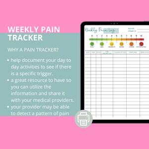 Chronic Pain Planner & Journal: Daily Pain Log, Weekly Tracker (digital ...