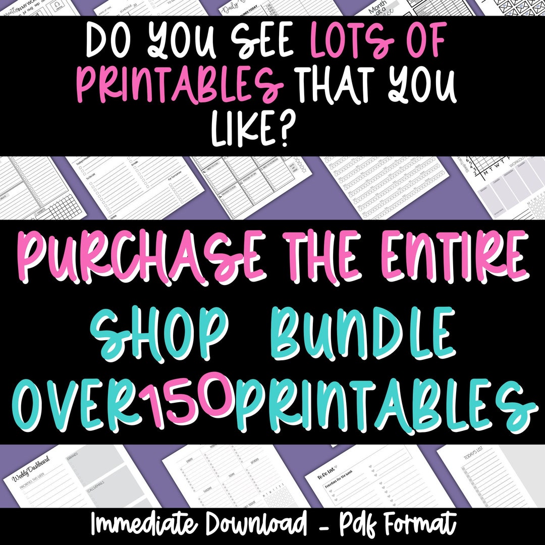 Planner Printable Bundle: Daily, Weekly, Monthly Planners (digital ...