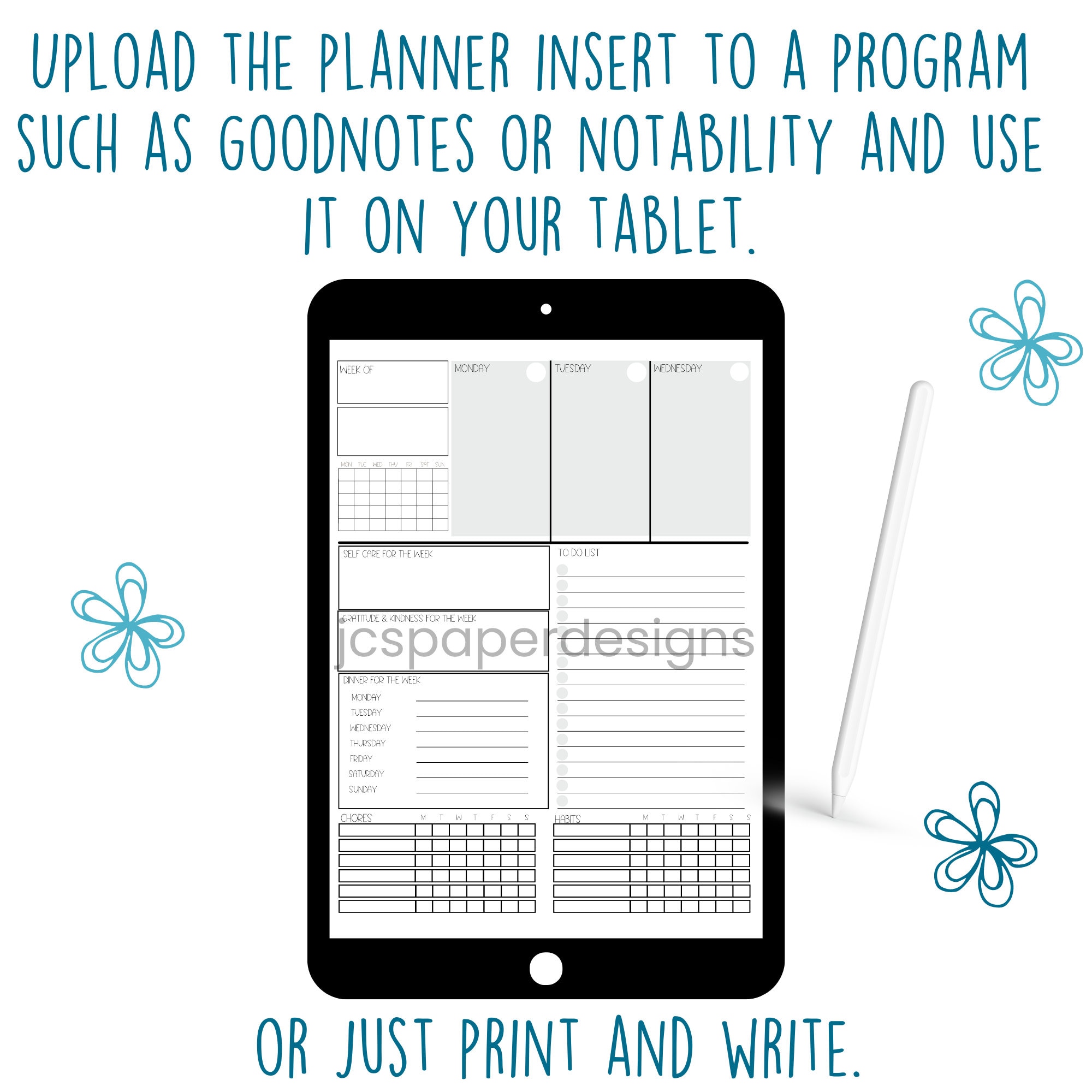 Weekly Planner Printable 2023, Weekly Template Planner - Etsy