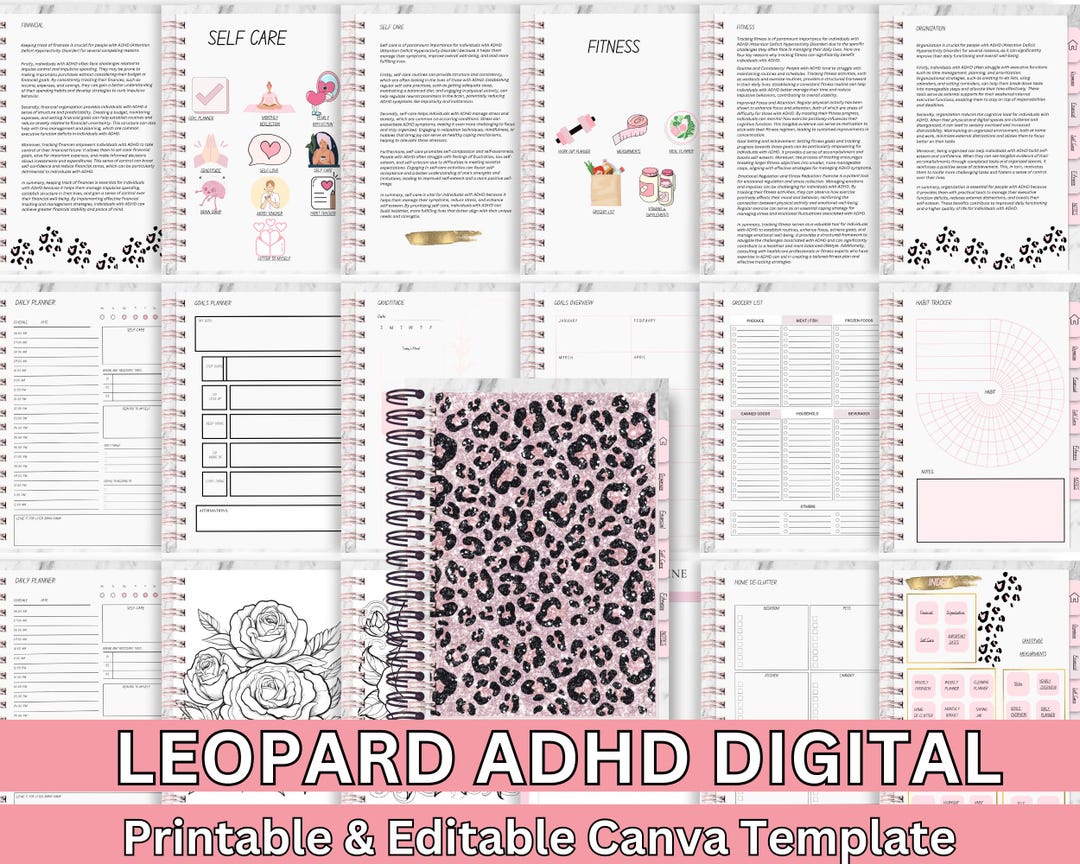Leopard ADHD Digital Planner | 2026 Digital Planner, ADHD Planner ...