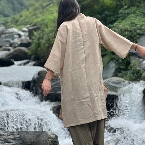Hemp Kimono Robe With Deep Front Pockets, 100% Hemp - Etsy