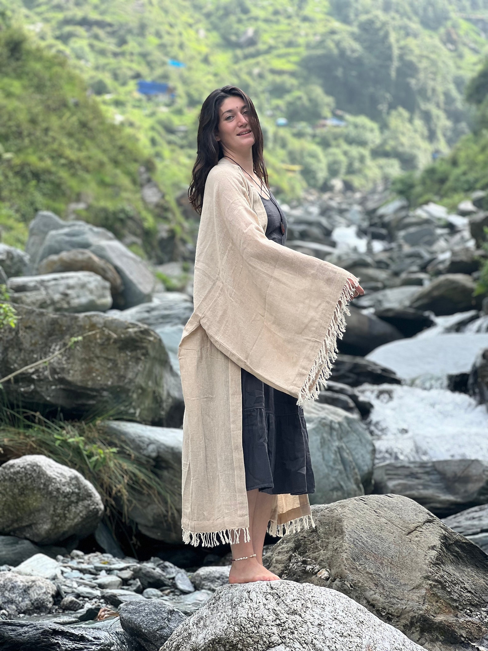 Hemp Cotton Kimono Robe: Unisex Size Extra Long Wrap - Etsy