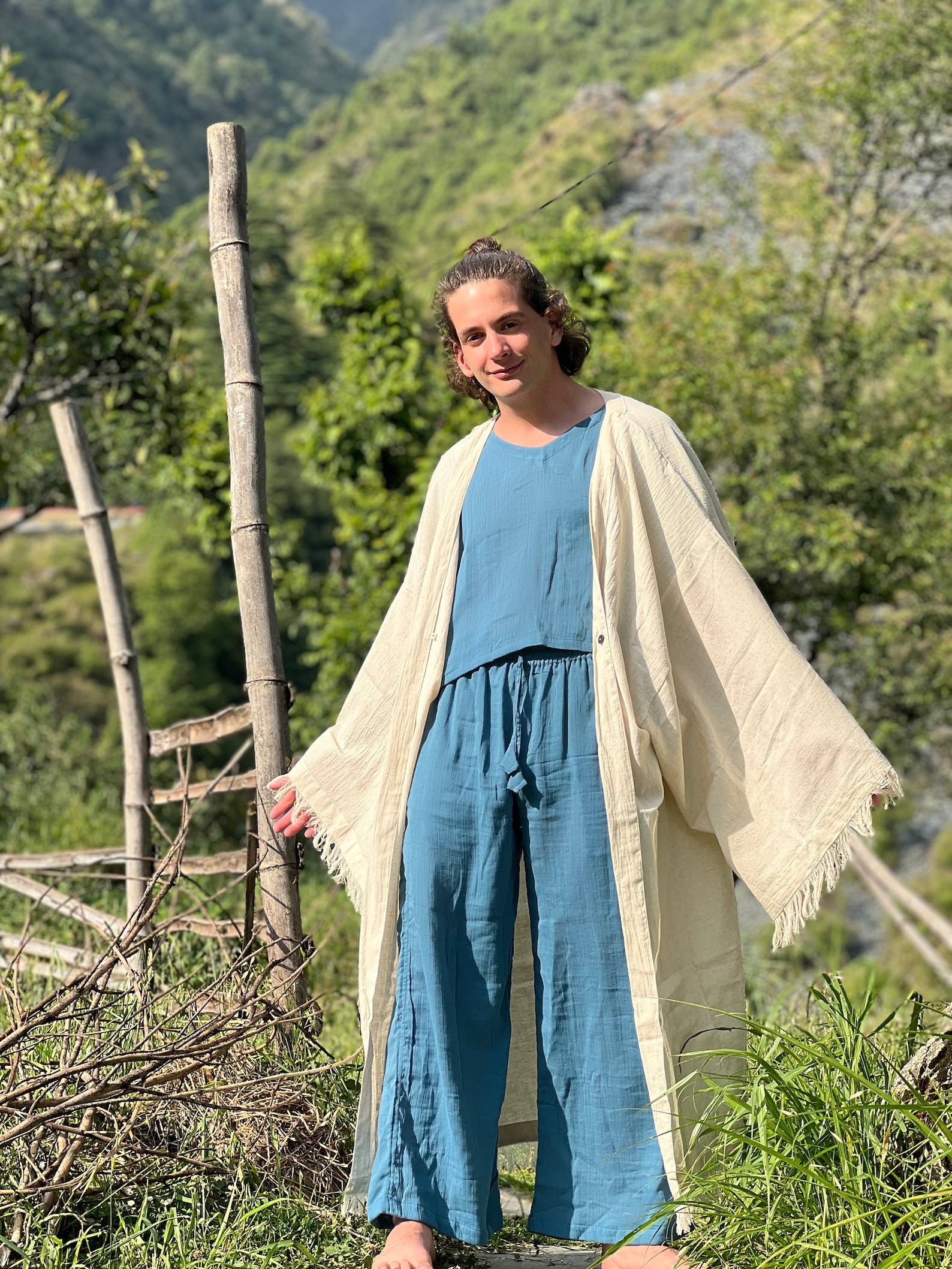 Hemp Cotton Kimono Robe: Unisex Size Extra Long Wrap - Etsy