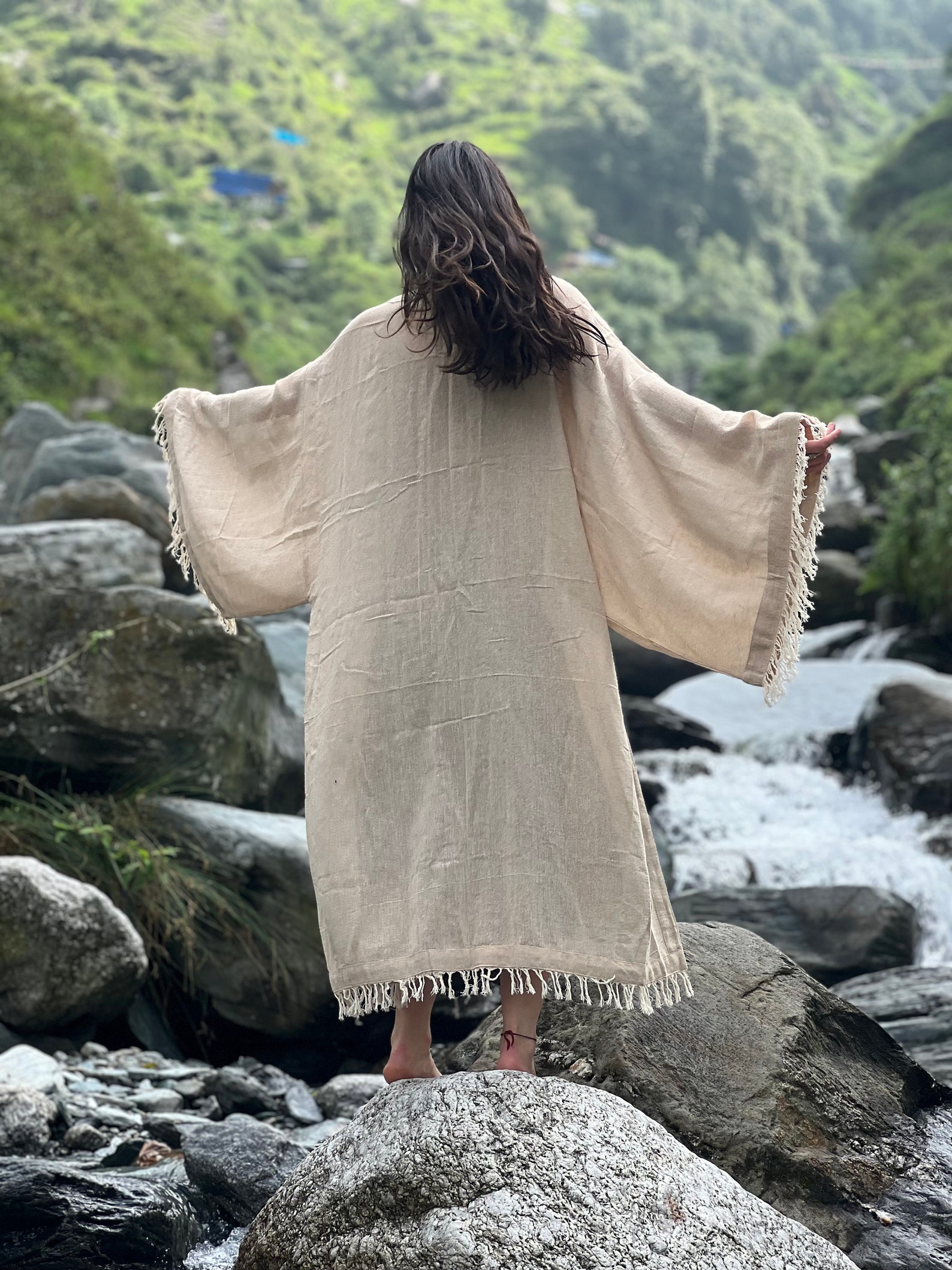 Hemp Cotton Kimono Robe: Unisex Size Extra Long Wrap - Etsy