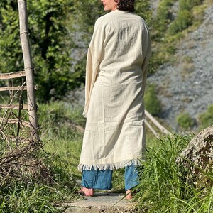 Hemp Cotton Kimono Robe: Unisex Size Extra Long Wrap - Etsy