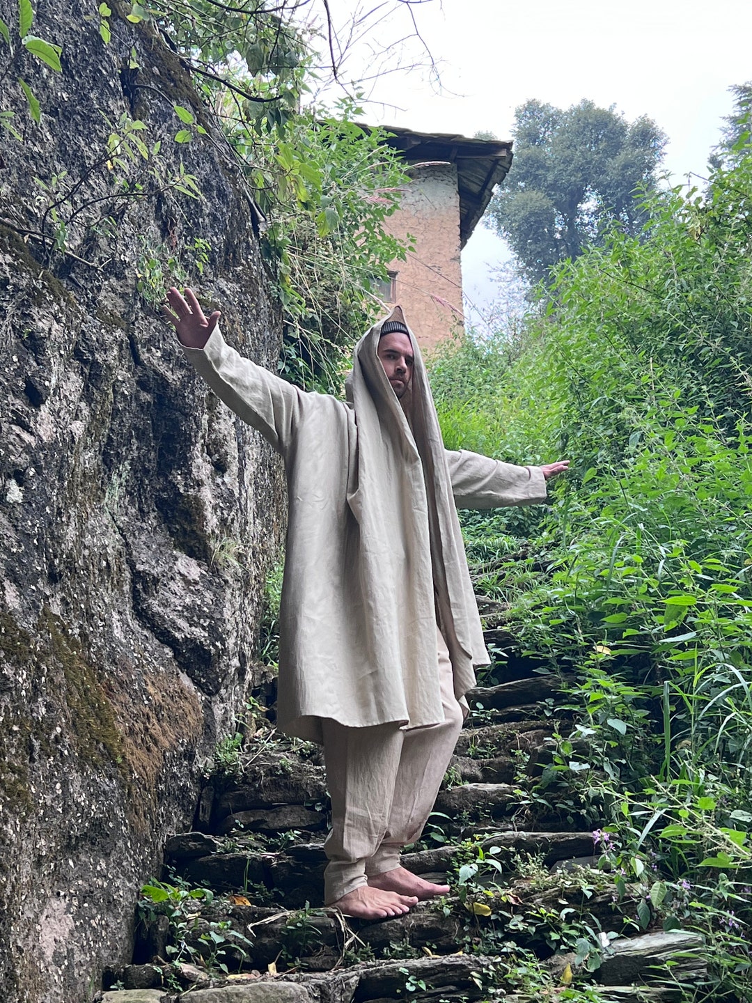 Hemp Wrap Around Cloak With Hood and Deep Side Pockets. 100% Hemp - Etsy