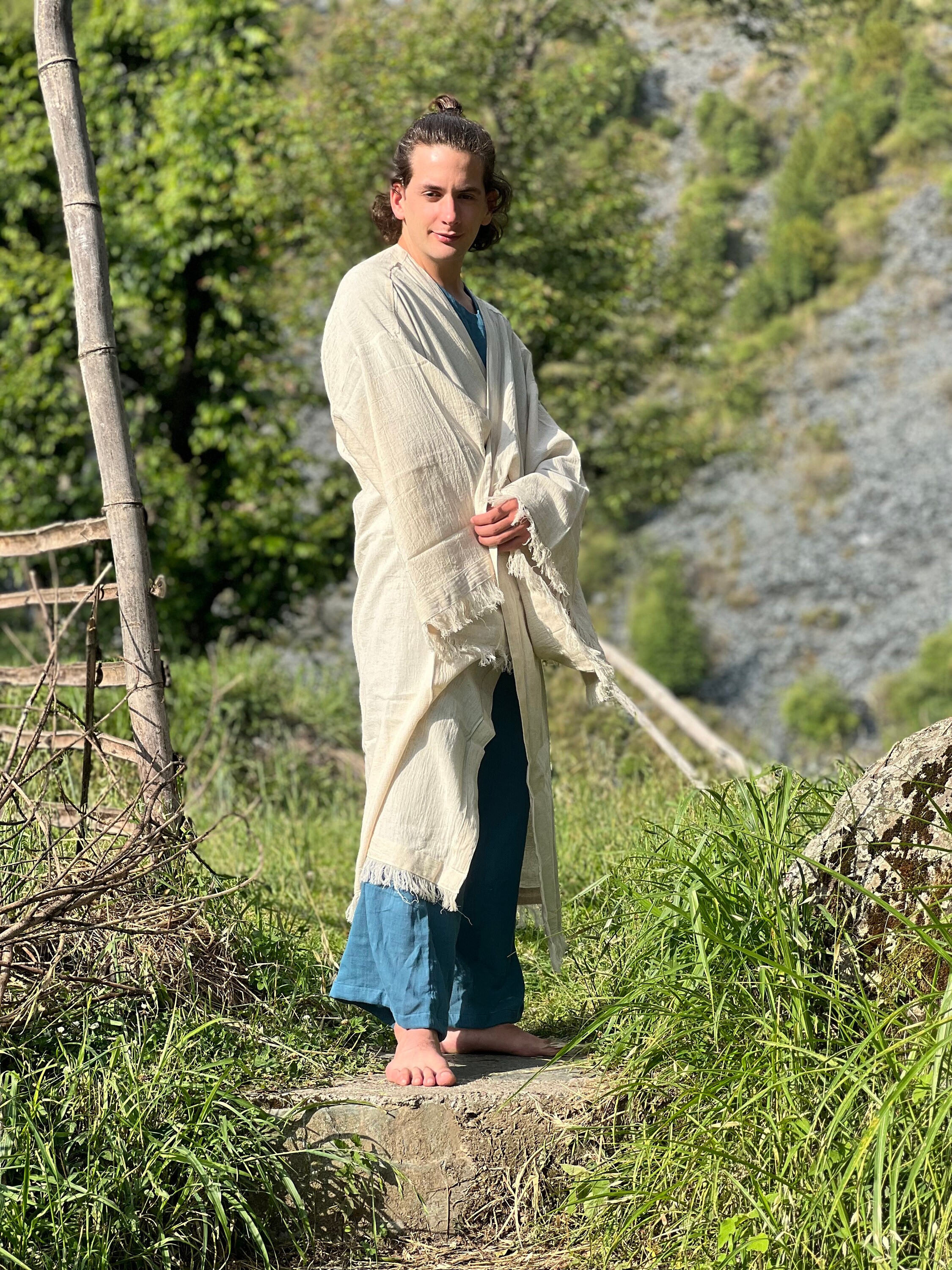 Hemp Cotton Kimono Robe: Unisex Size Extra Long Wrap - Etsy