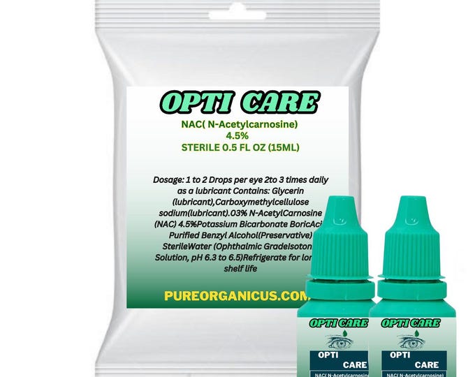 Cataract Eye Drops With 4.5% NAC, N-acetylcarnosine 15ml Vial 2 Pack ...