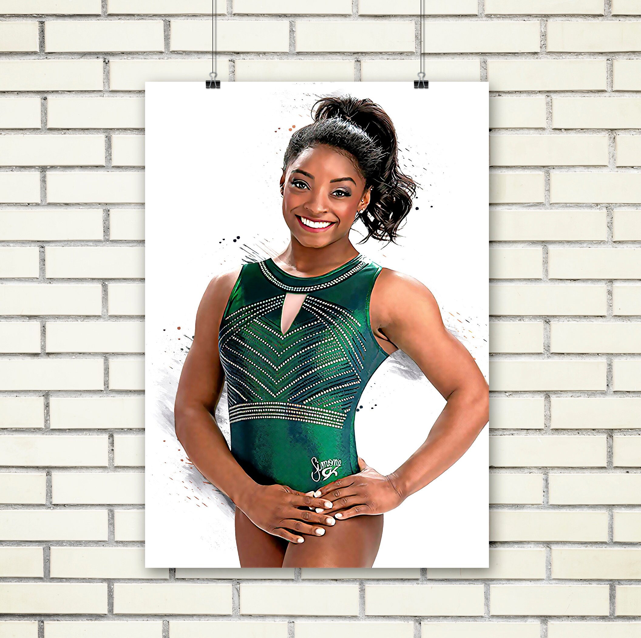 Simone Biles USA Poster Sports Wall Art Gymnastics Print | Etsy