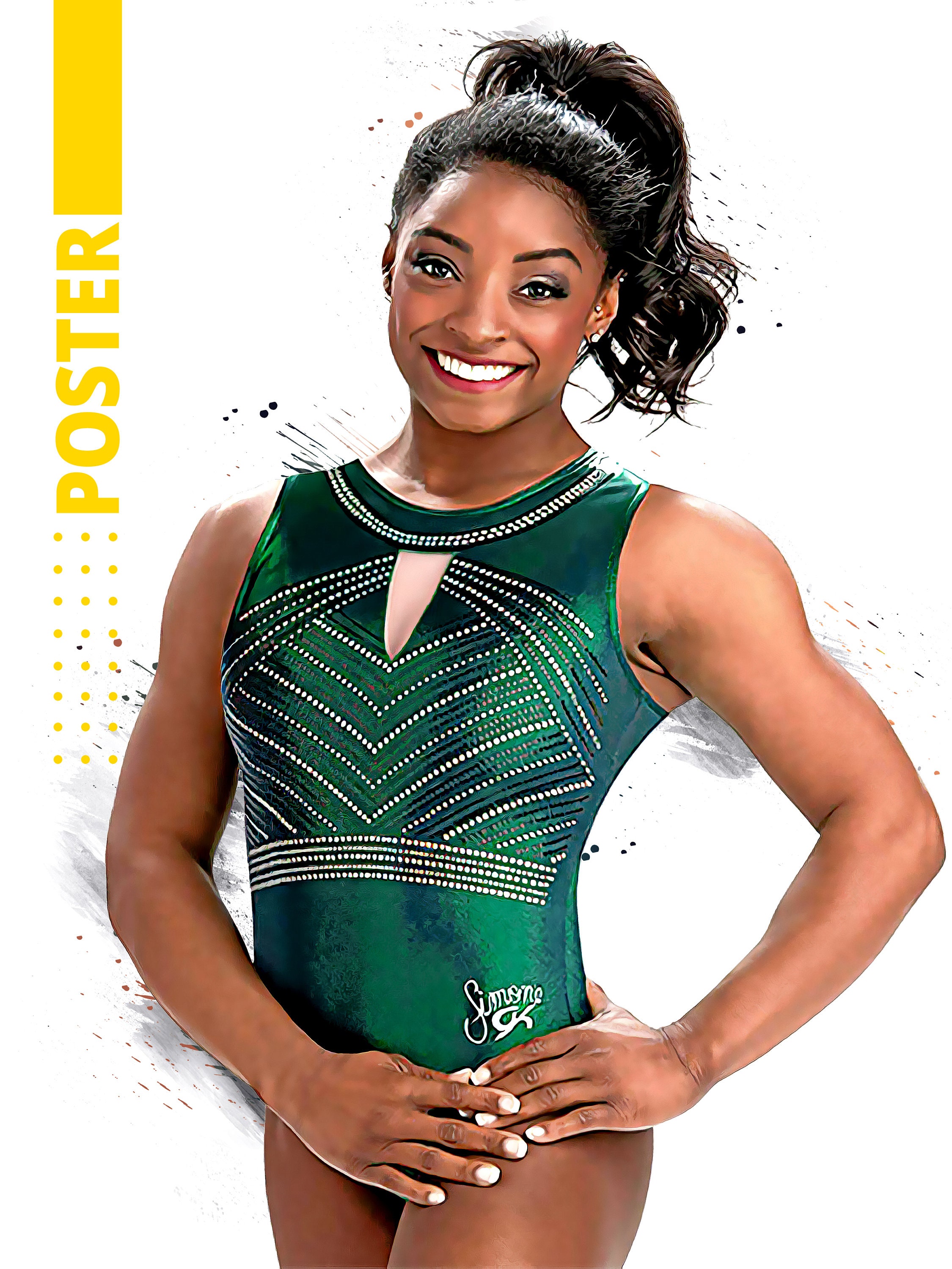 Simone Biles USA Poster Sports Wall Art Gymnastics Print | Etsy