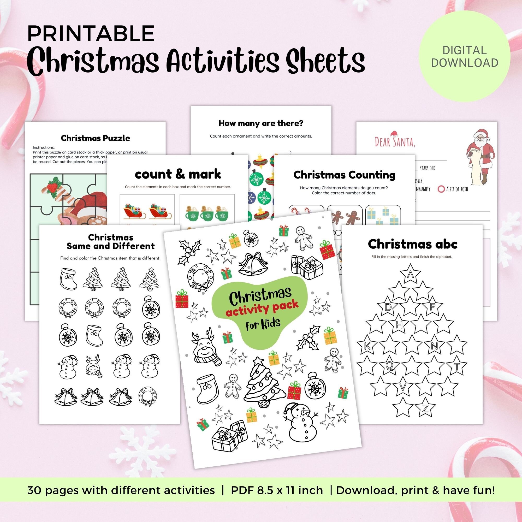 30 Printable Christmas Activities for Kids Christmas Activity - Etsy