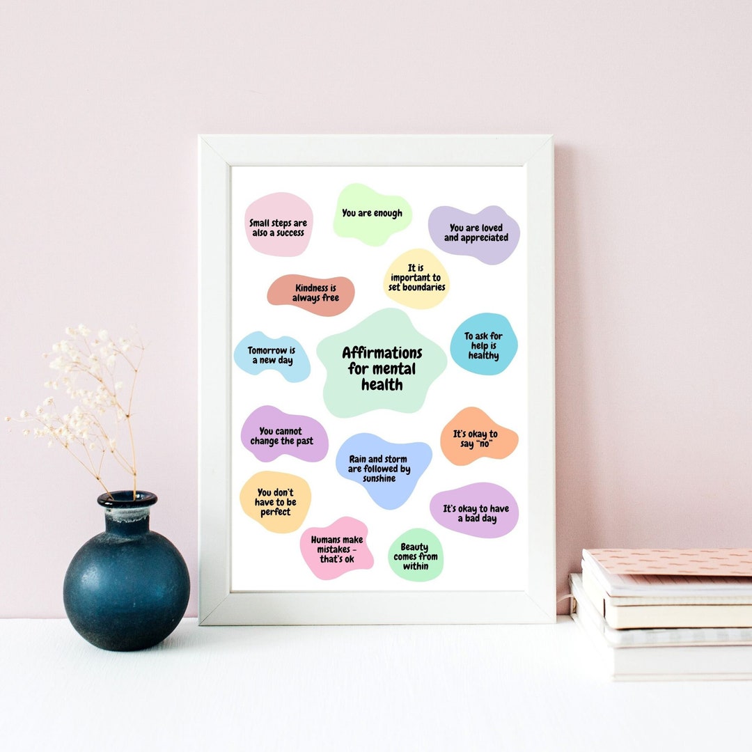 Affirmations for Mental Health Poster Download - Etsy