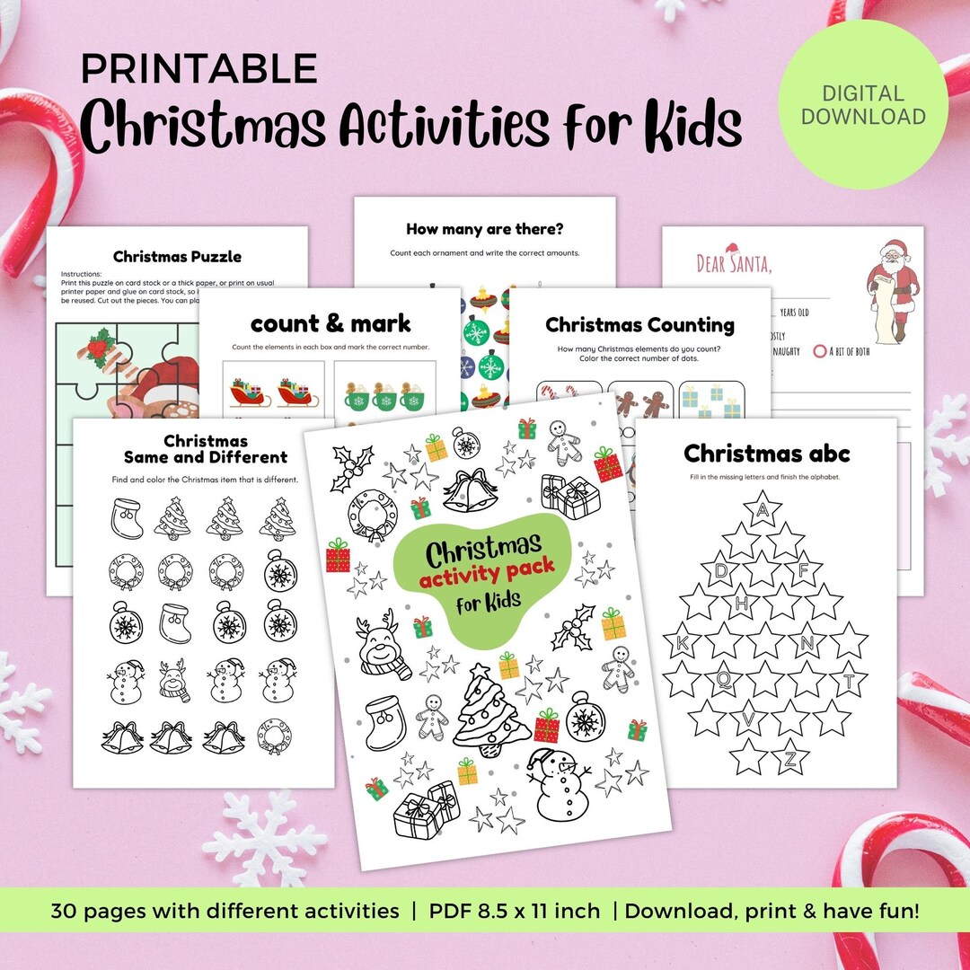 30 Printable Christmas Activities for Kids Christmas Activity - Etsy