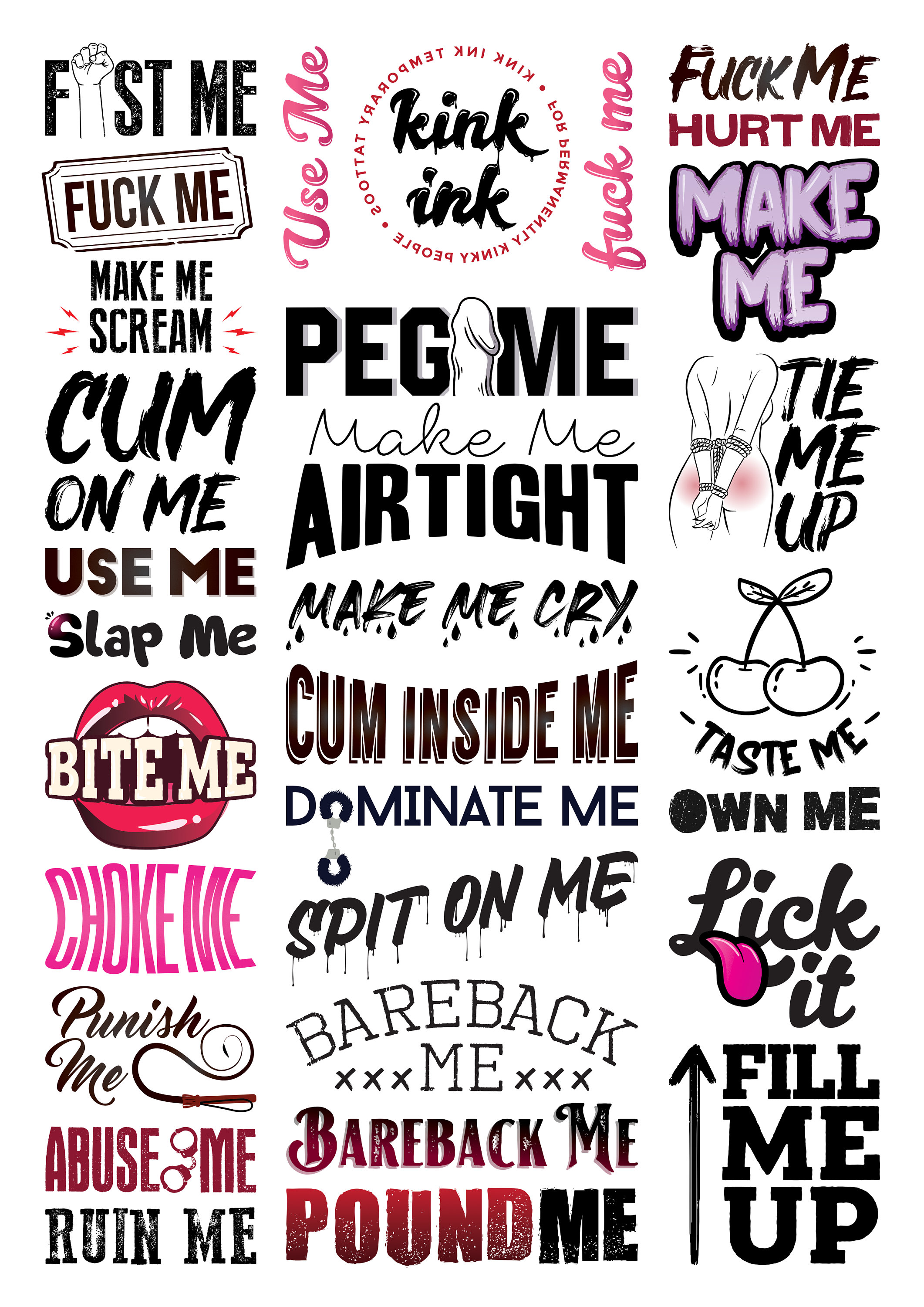102 Kinky Adult Temporary Tattoos By Kink Ink Adult Tattoos Etsy