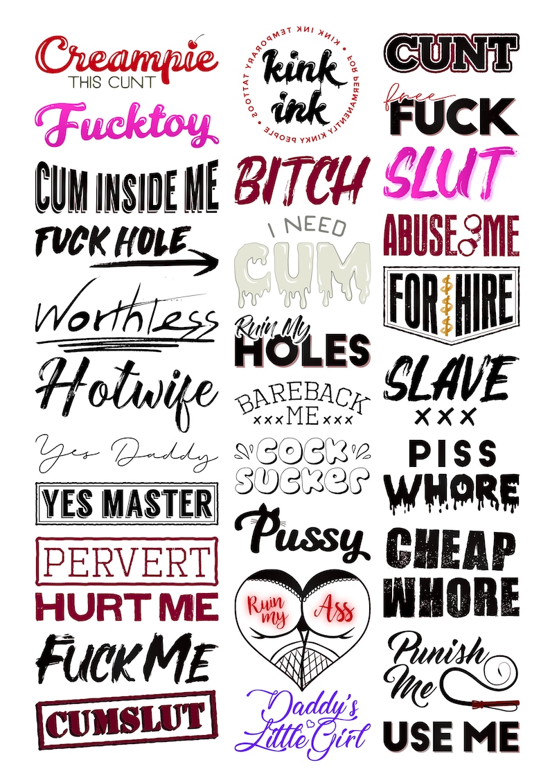 148 Kinky Adult Temporary Tattoos By Kink Ink Adult Tattoos Etsy