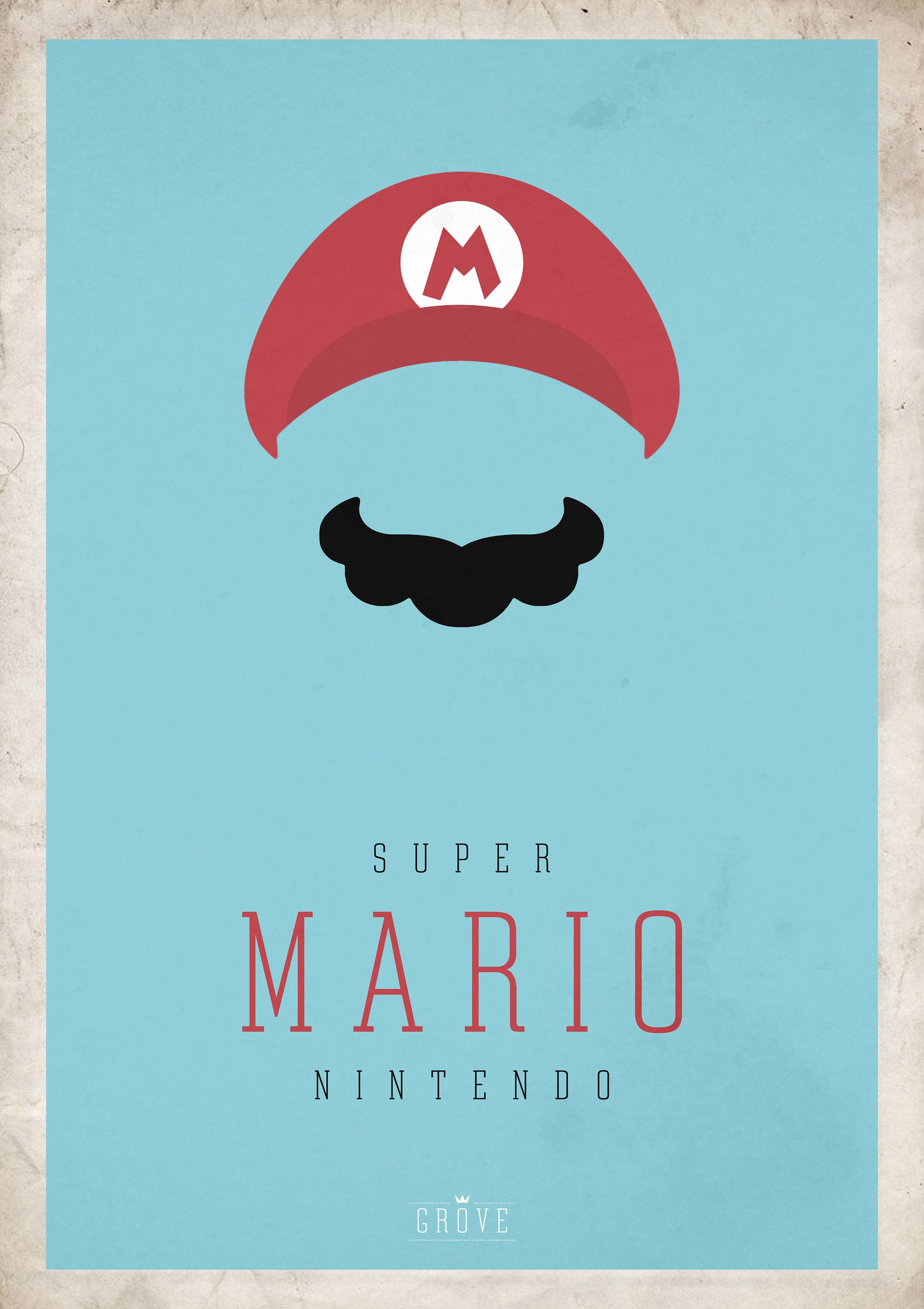 Logo D'Animation Mario Bros Nintendo Classic Retro Game Poster