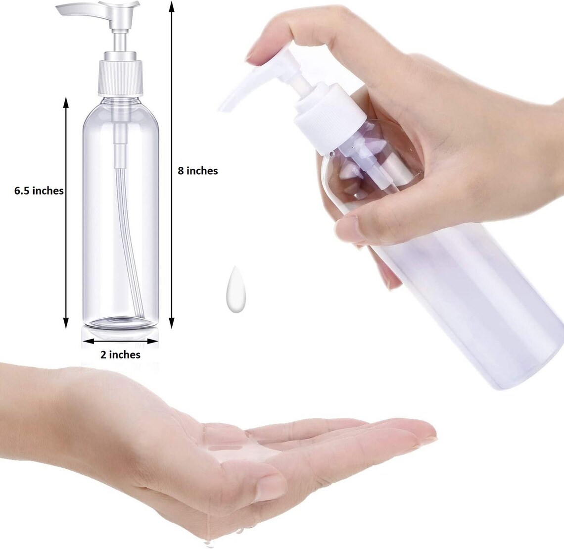 10 Oz Clear Empty Plastic Pump Bottles Refillable Plastic Pump Bottles ...