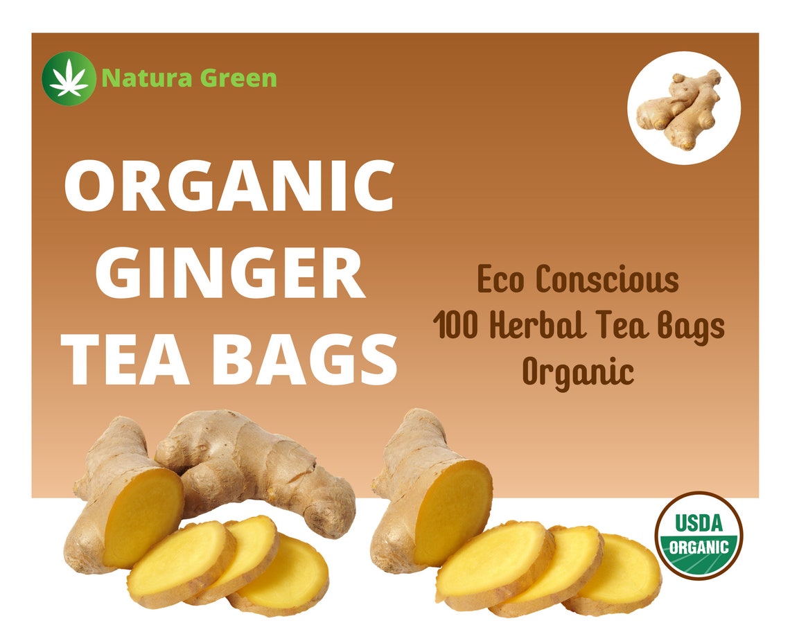 Organic Ginger Tea Bags Organic Natural Pure Ginger Tea 10 - Etsy
