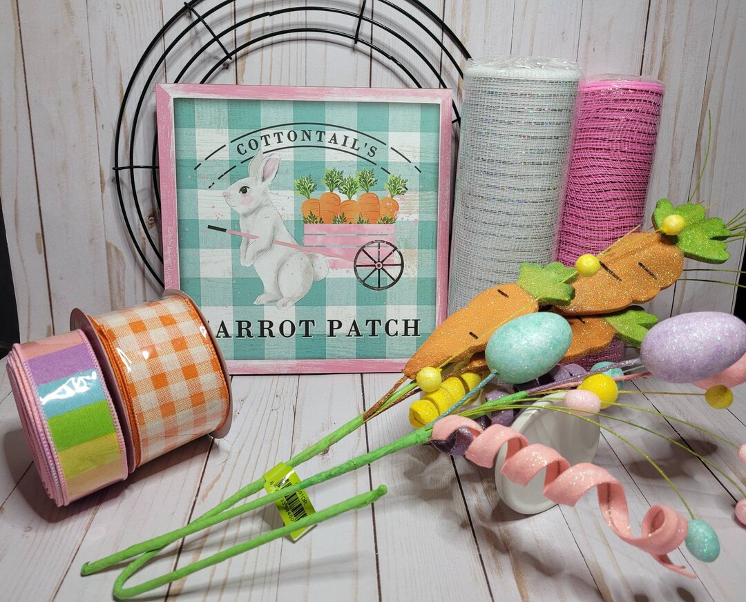 Easter Wreath Kits, Easter Wreath for Front Door, Bunny Wreath Kit ...