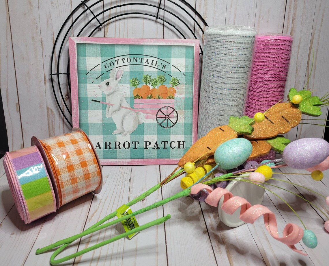 Easter Wreath Kits Easter Wreath for Front Door Bunny Wreath - Etsy
