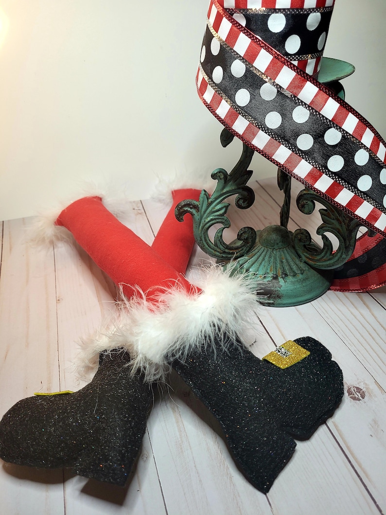 Santa Legs for Wreaths, Santa Legs With Fur, Santa Legs Wreath ...