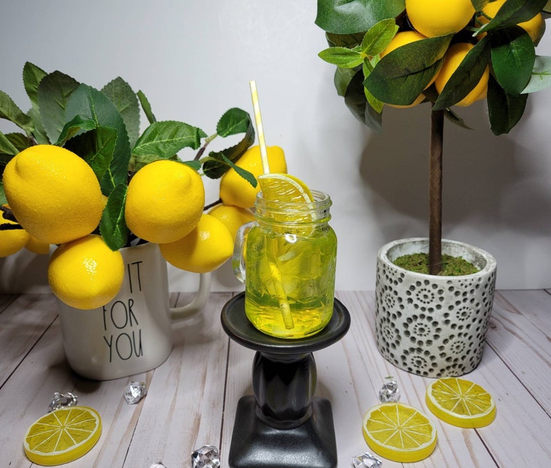 Faux Lemonade | Tiered Tray Fake Lemonade | Fake Mini Drinks | Faux ...