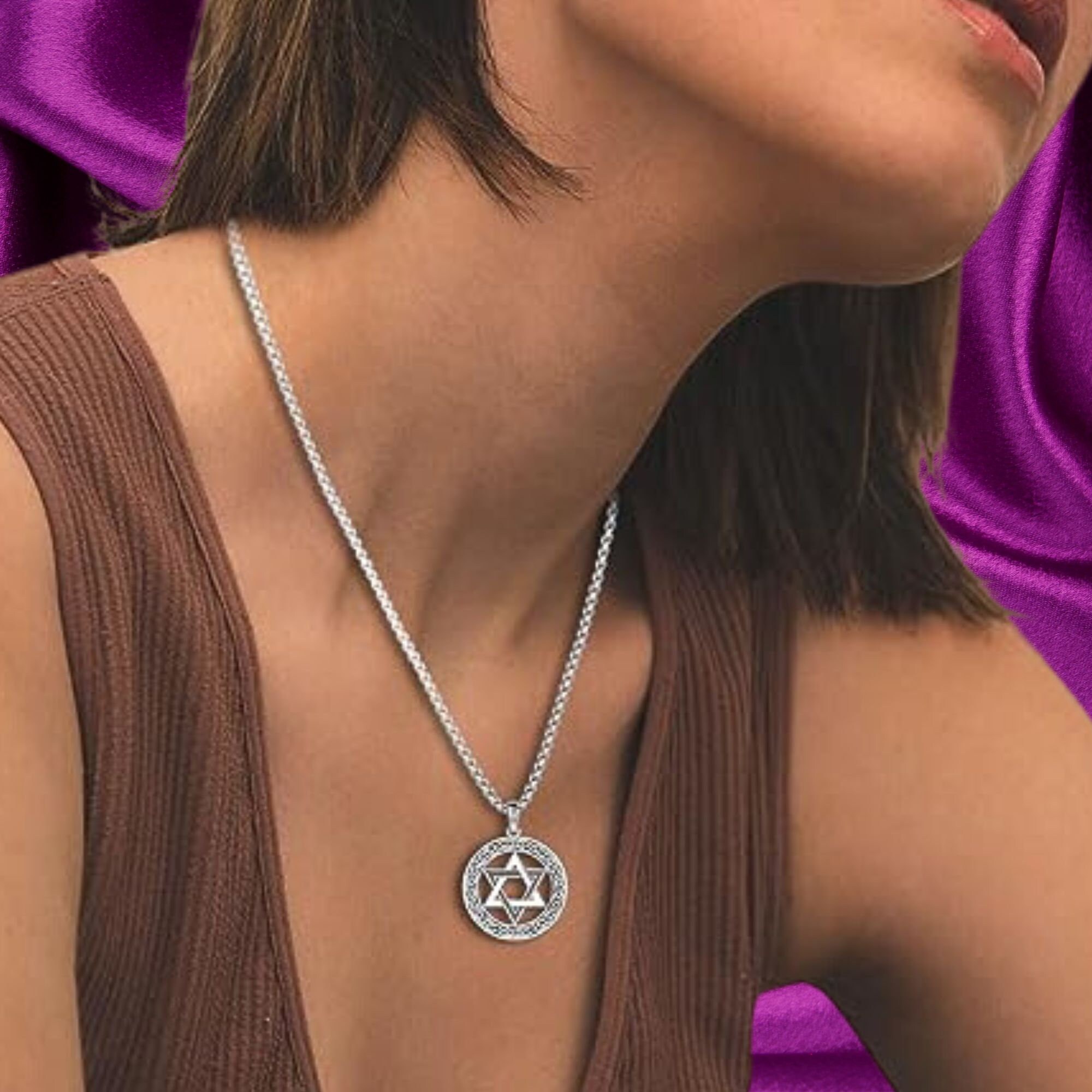 Celtic Knot Star of David Necklace 925 Sterling Silver Pendant Necklace ...