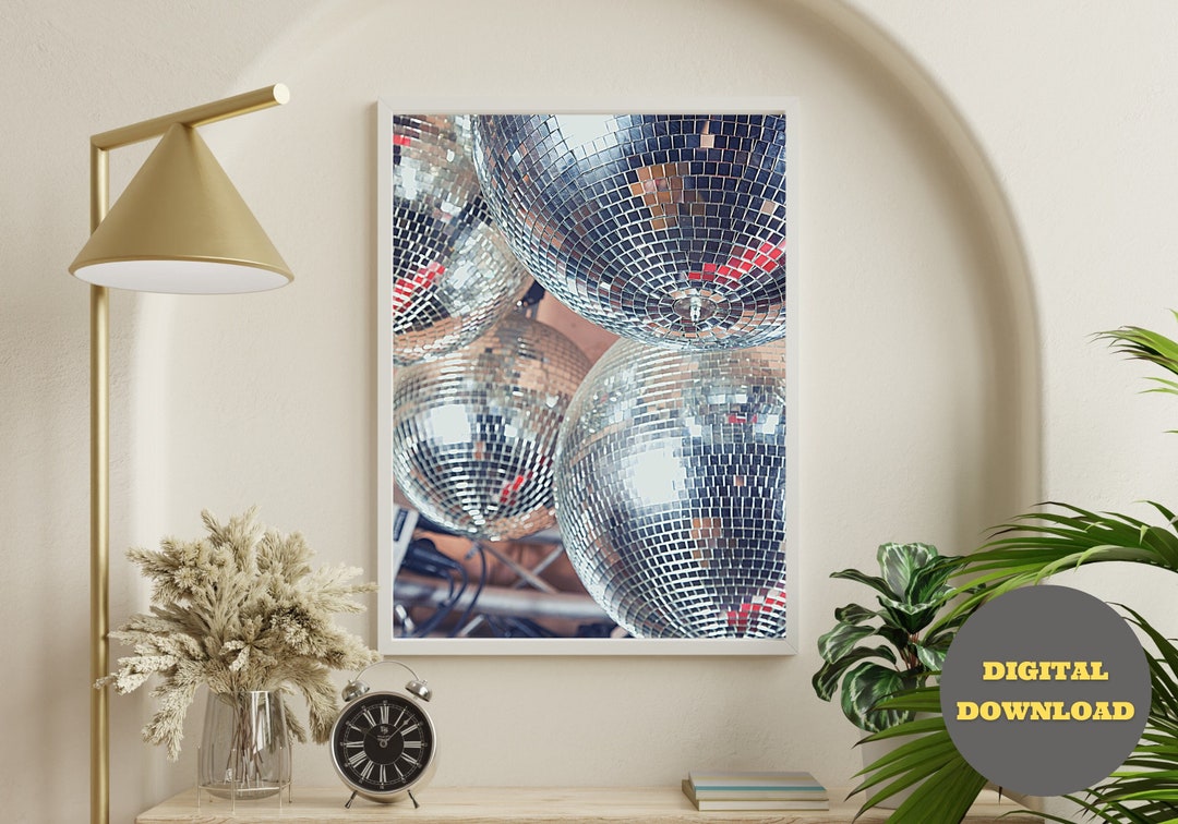 Retro Disco Balls Poster Digital Download Perfect for Home Bar or ...