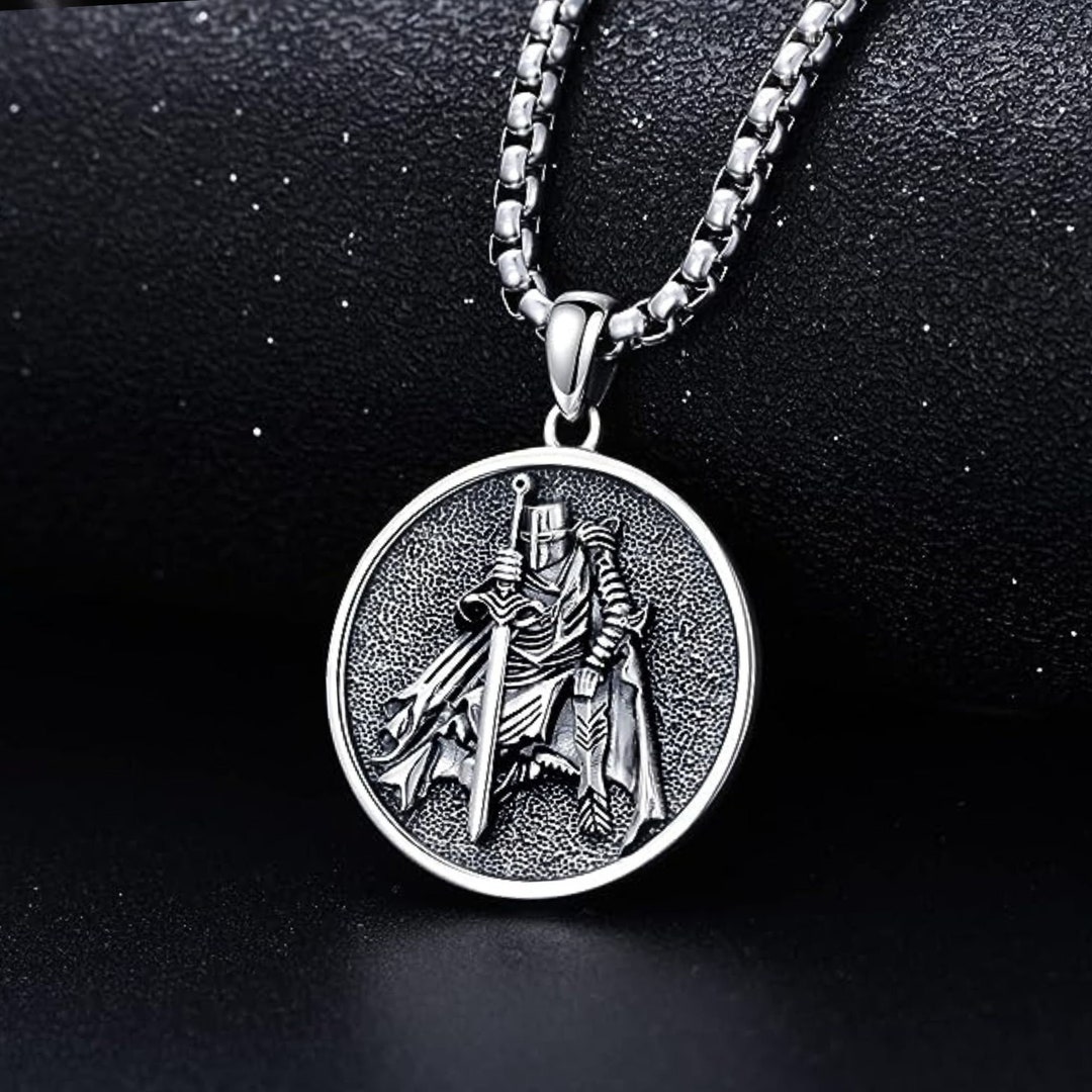 Knights Templar Necklace 925 Sterling Silver Mythology Necklace Jewelry ...