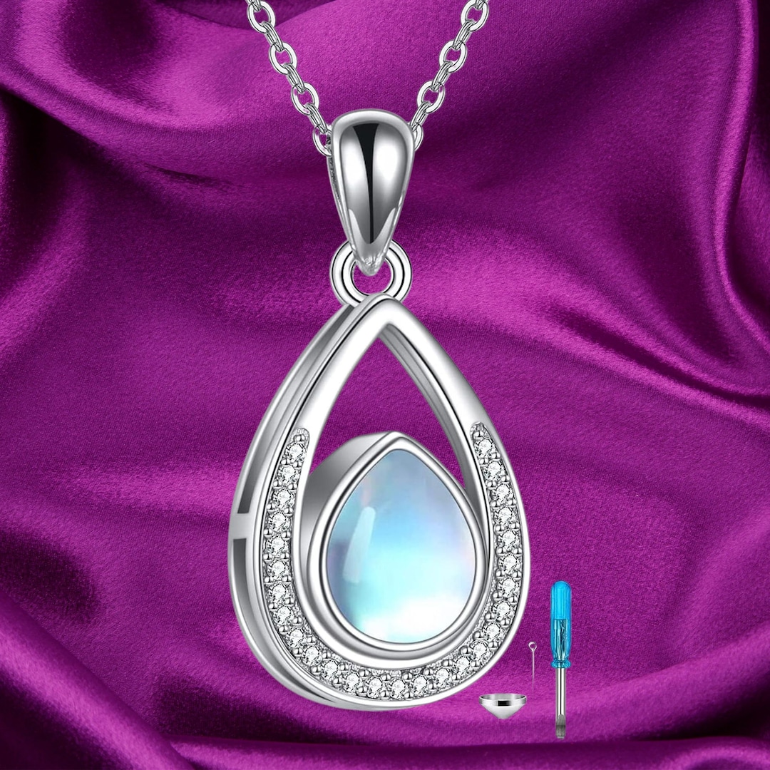 Teardrop Urn Necklace for Ashes of Loved Ones 925 Sterling Silver ...