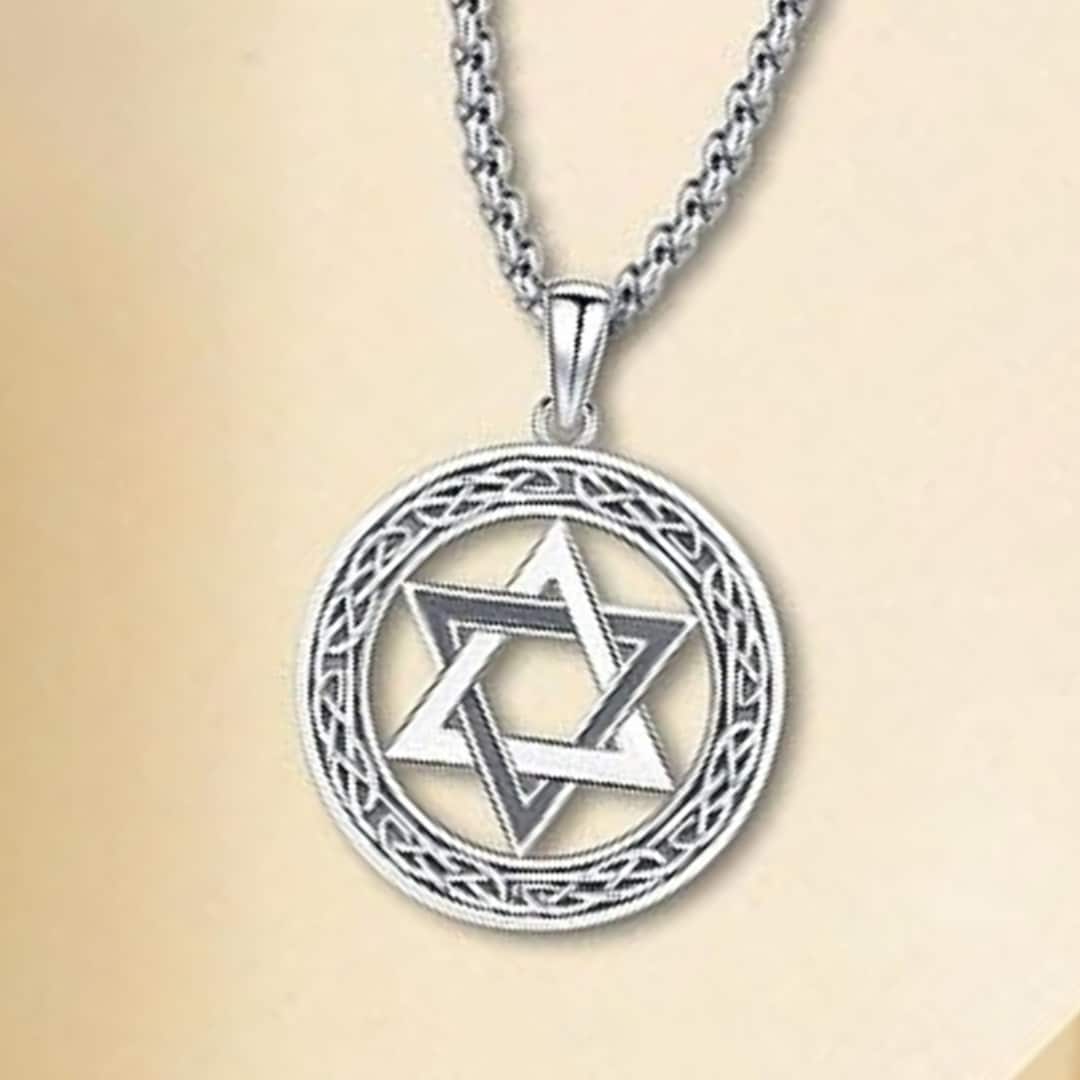 Celtic Knot Star of David Necklace 925 Sterling Silver Pendant Necklace ...