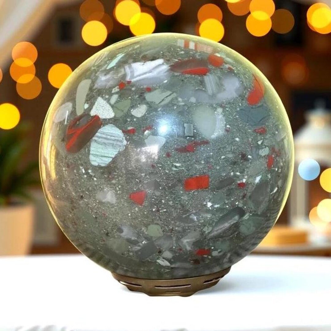 300MM Large African Bloodstone Sphere - Healing Chakra, Home Decor ...